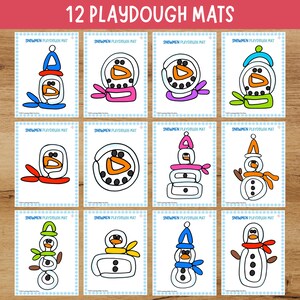Snowmen Play Dough Mats: Winter Toddler Activities (printable) - Etsy