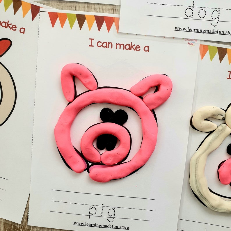 Farm Animals Play Doh Mats Visual Cards Printable Play Dough - Etsy UK