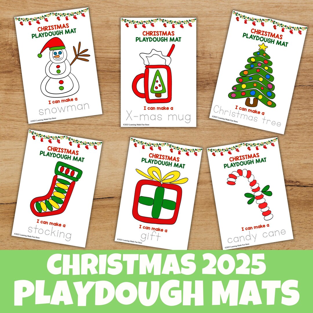 Christmas Playdough Mats | Holiday Fine Motor Skills (PDF) - Etsy