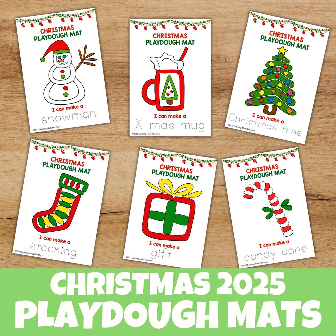 Christmas Playdough Mats | Holiday Fine Motor Skills (PDF) - Etsy