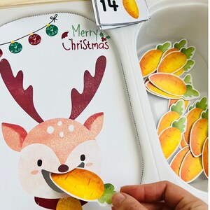 Feed the Reindeer Flisat Insert, Christmas Counting Activity, Printable ...