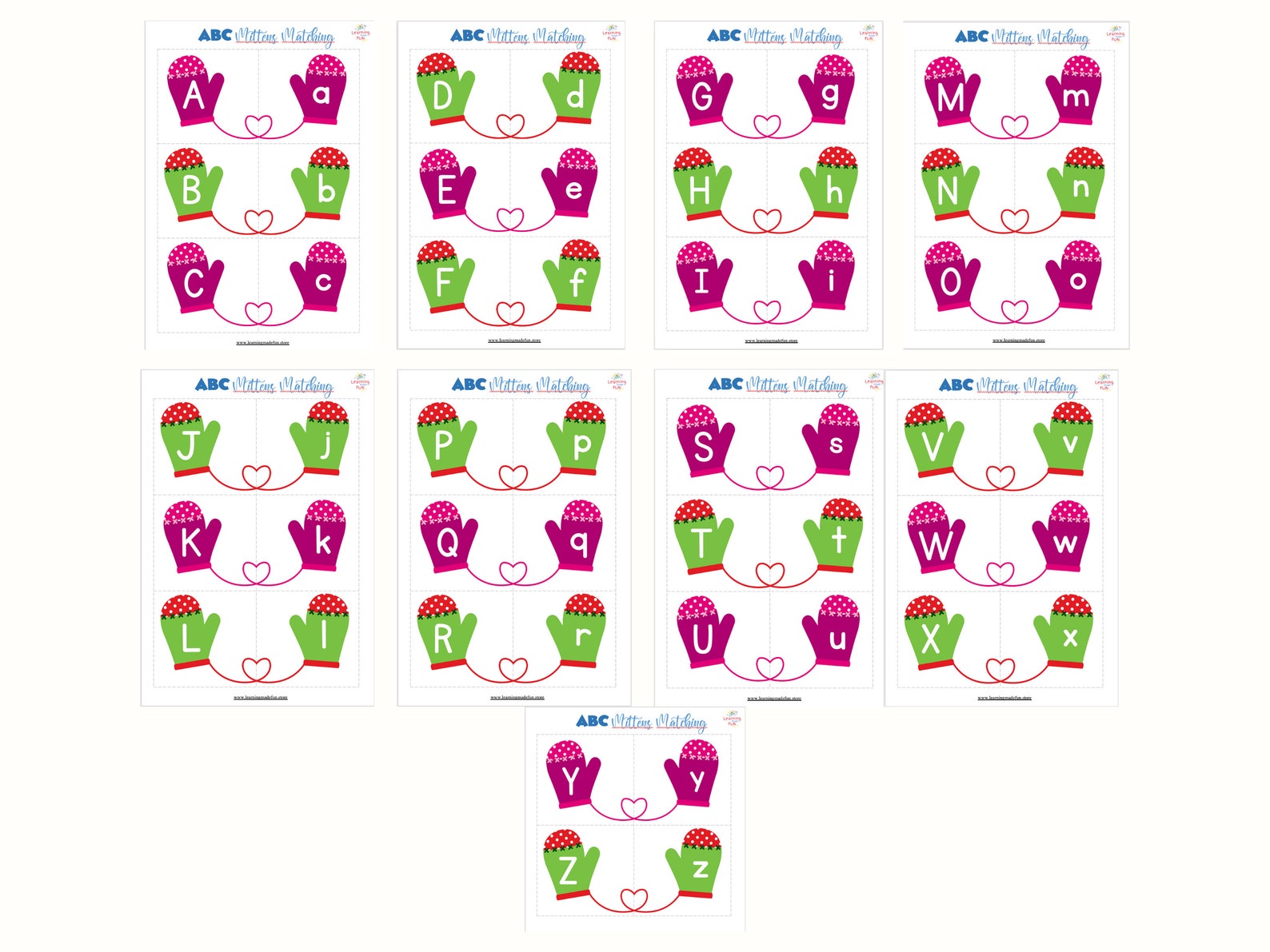 Winter ABC Matching Game: Mitten Alphabet Activity (printable) - Etsy