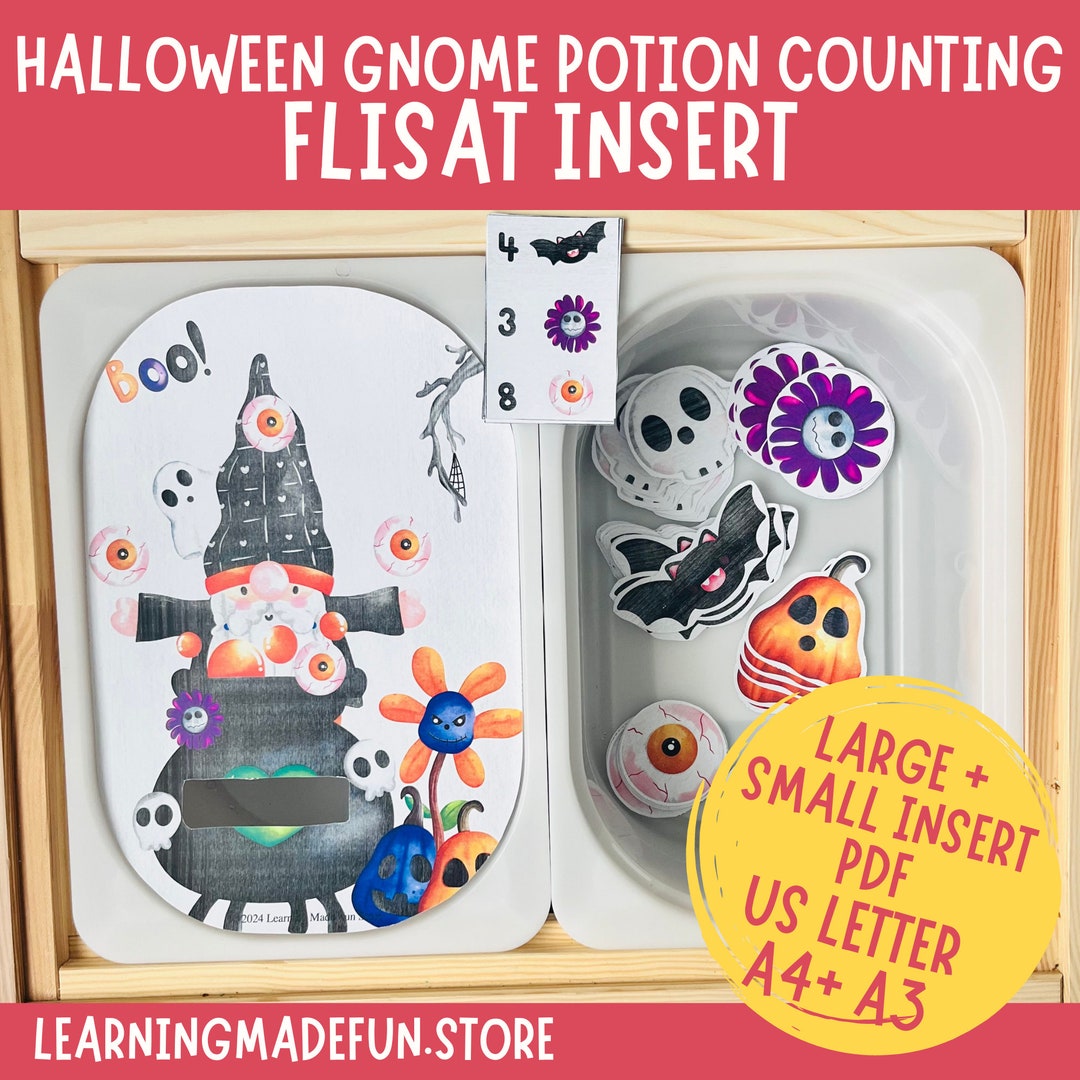 Halloween Gnome Potion Counting, Printable Flisat Insert, Trofast ...