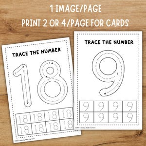 Tracing Numbers 1-30 Worksheets: Kindergarten Homeschool Math (PDF ...