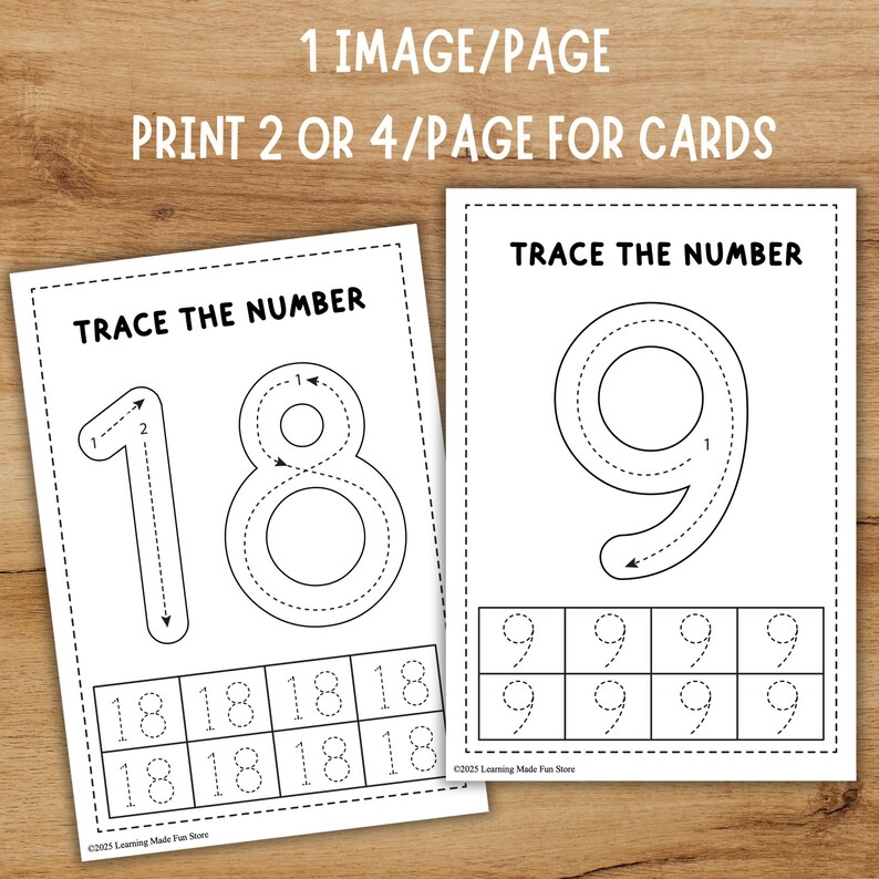 Tracing Numbers 1-30 Worksheets: Kindergarten Homeschool Math (PDF ...