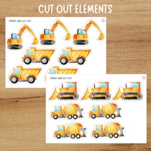 Construction Vehicles Counting to 10, Printable Flisat Insert, Trofast ...
