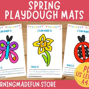 SPRING Play Dough Mats, Printable Play Doh Toddler Activitiy, Spring ...