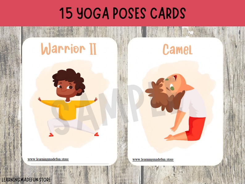 Kids Yoga Cards Childrens Yoga Pose Yoga Flash Cards - Etsy Canada