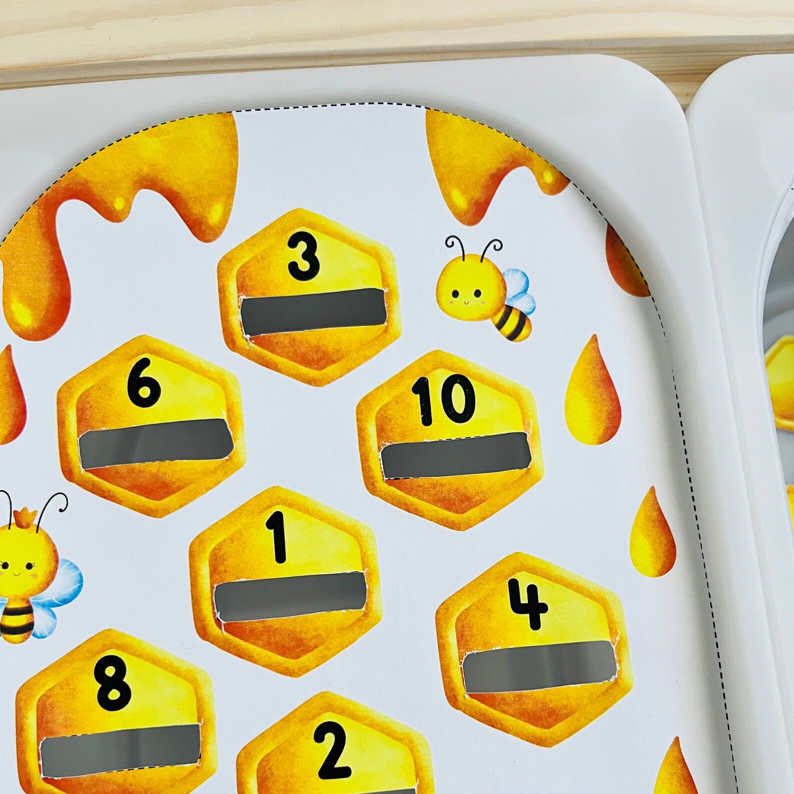 Bees Counting Flisat Insert, Preschool Sensory Play (digital Download ...