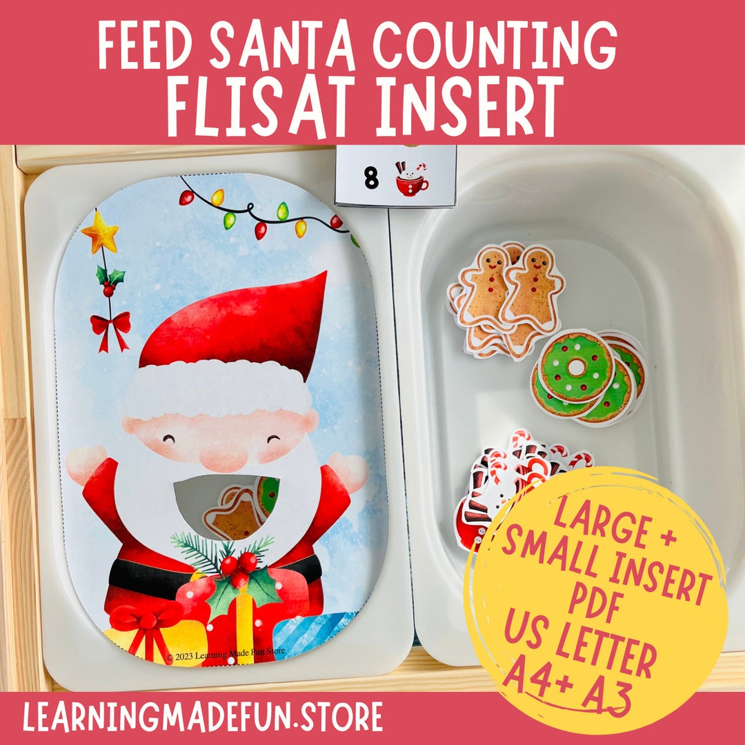 Feed Santa Flisat Insert, Christmas Counting Activity, Printable ...