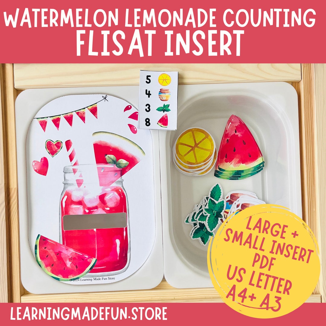 Make a Watermelon Lemonade Flisat Insert, Counting Activity, Printable ...