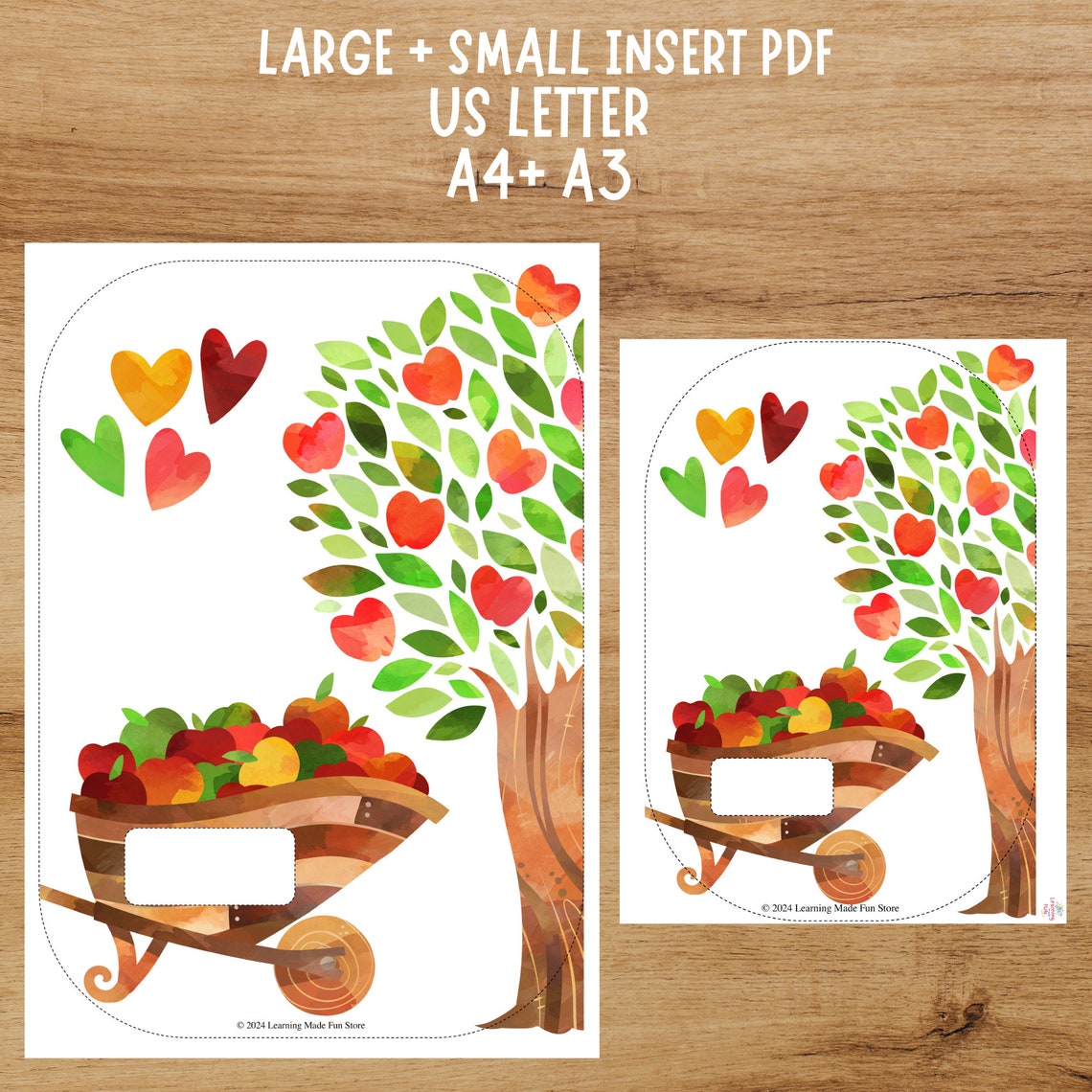 Apples Pattern Flisat Insert, Preschool Learning (digital Download) - Etsy