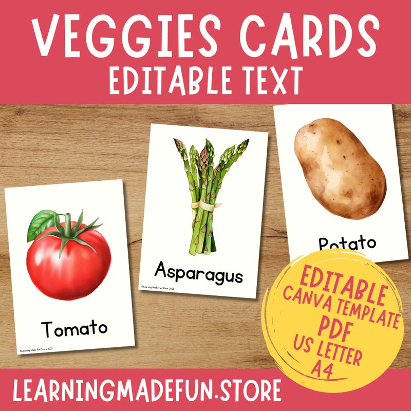 Vegetable Cards - Etsy
