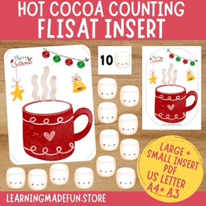 Christmas Hot Cocoa Counting to 20 Printable Flisat Insert - Etsy