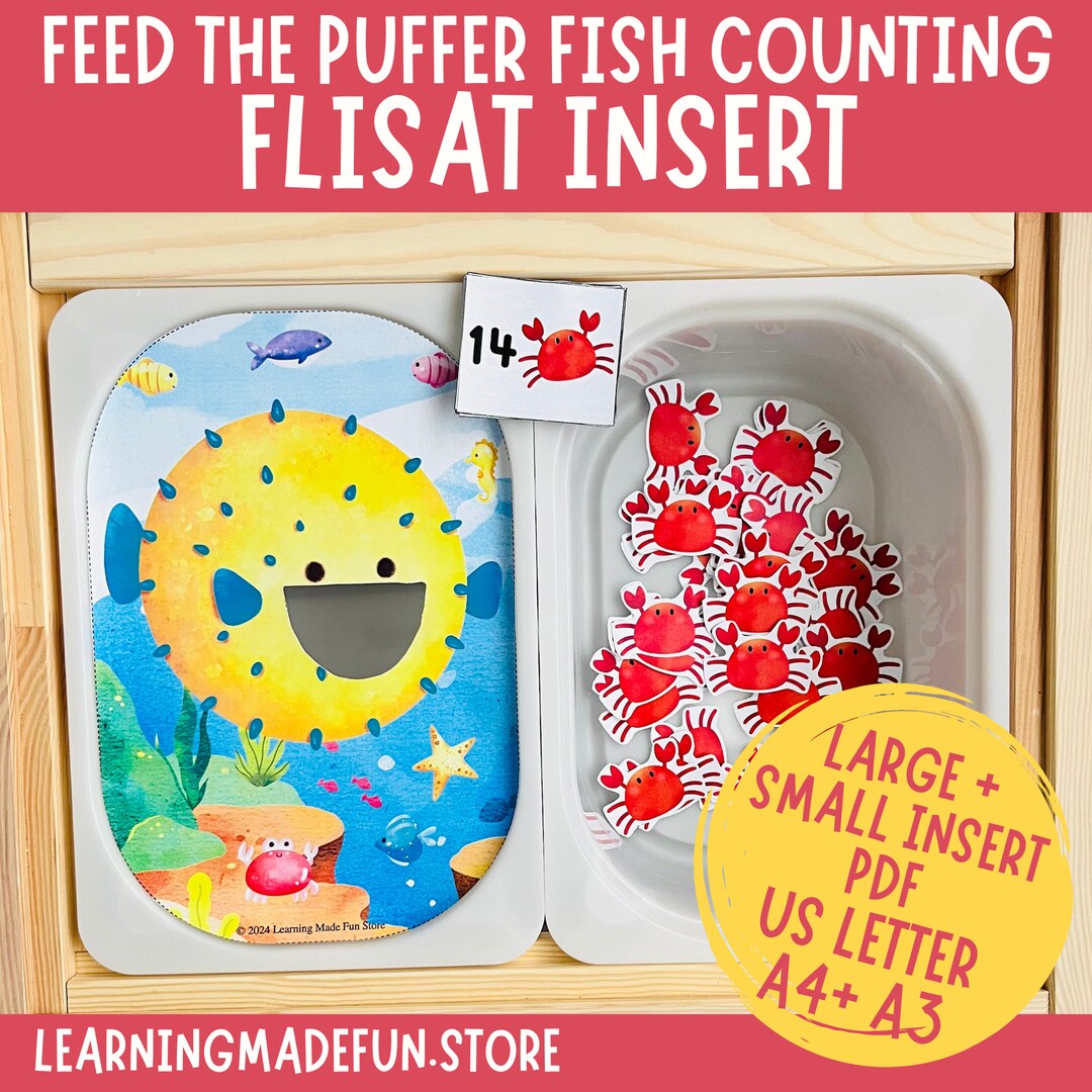 Feed Puffer Fish Counting, Printable Flisat Insert, Trofast Insert ...
