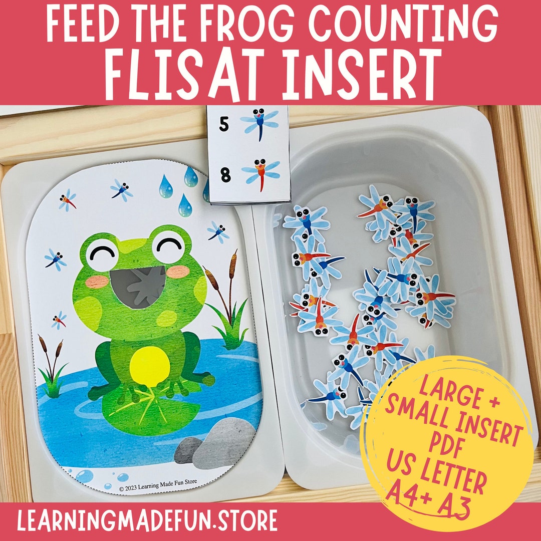 Feed the Frog Counting, Printable Flisat Insert, Trofast Insert ...