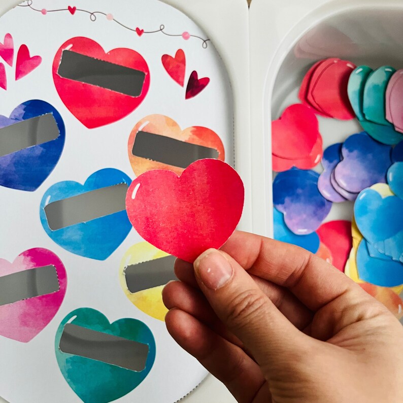 Valentines Hearts Color Sorting Flisat Insert, Preschool Sensory Play ...