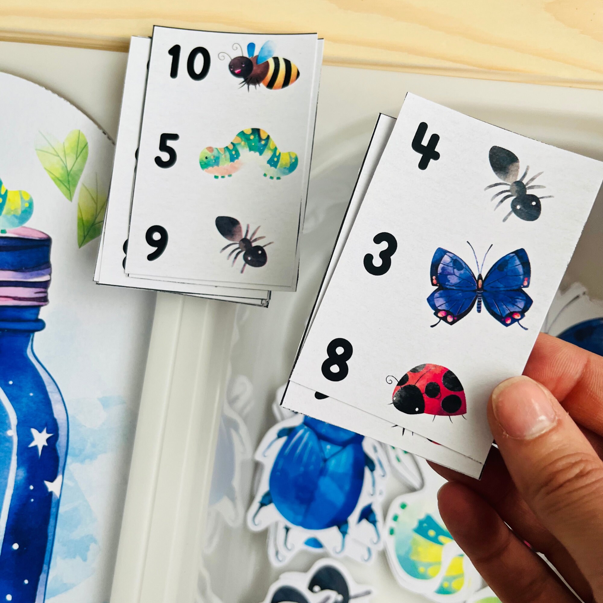 Bugs in Jar Counting Flisat Insert, Preschool Learning (digital ...