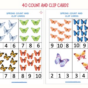 Montessori Spring Count Clip Cards: Numbers 1-10 (printable) - Etsy