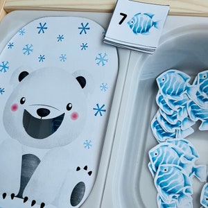 Feed Polar Bear Counting to 20, Printable Flisat Insert, Trofast Insert ...