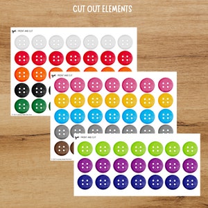 Printable Flisat Insert, Color Sorting Buttons, Sensory Table (digital ...