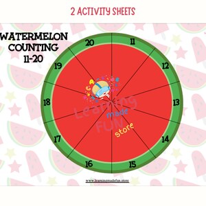 Watermelon Counting Activity, Busy Book Printable, Count 1-20 ...