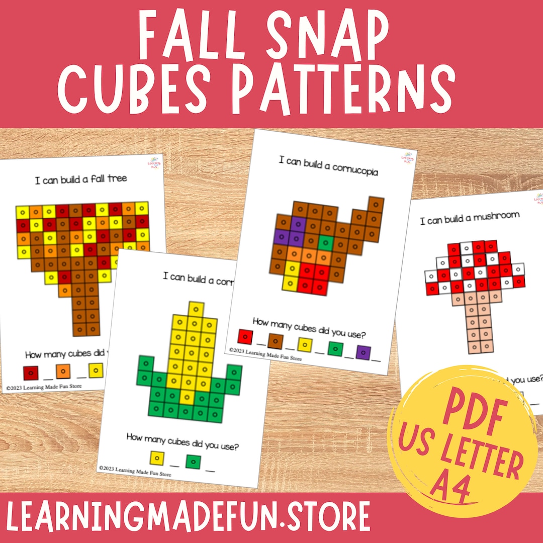 Fall Snap Cubes Mats: Preschool Math Game (digital Download) - Etsy