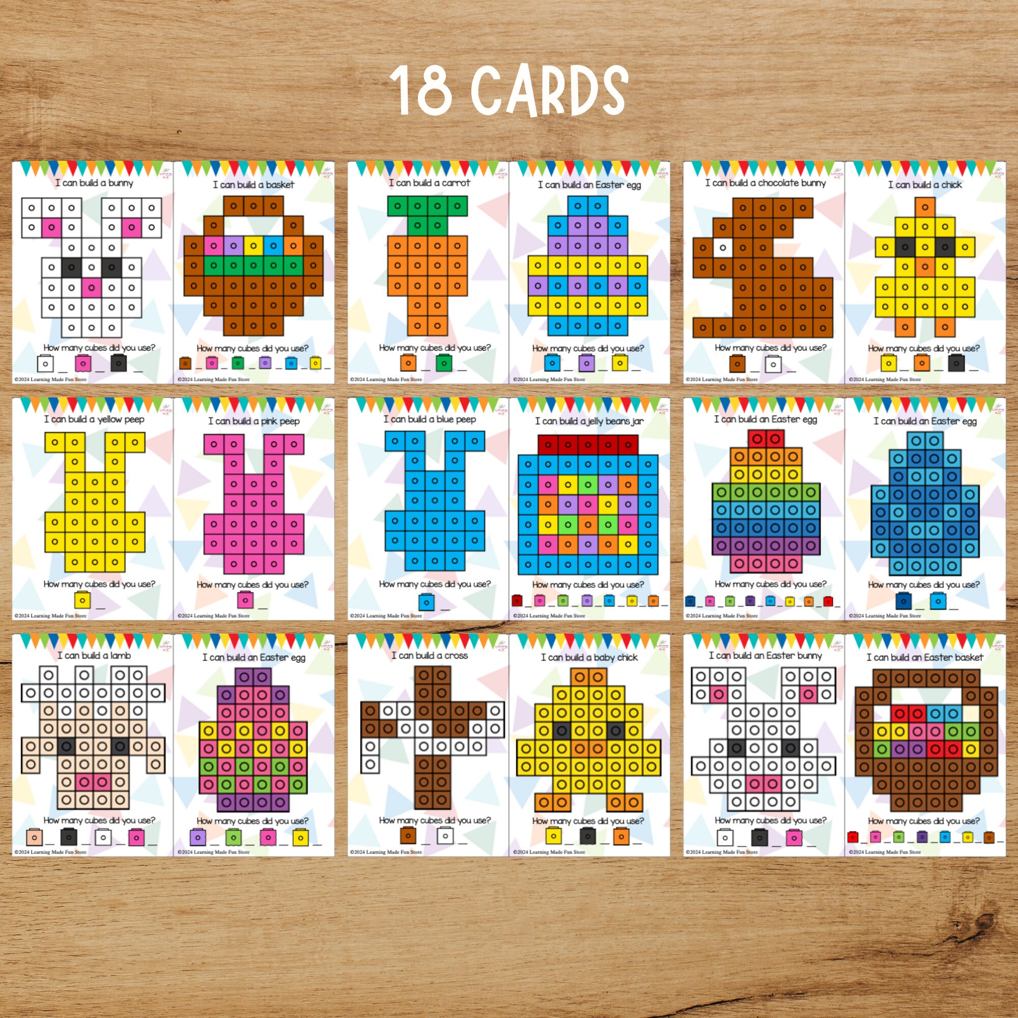 Easter Snap Cubes Pattern Cards: Preschool Kindergarten Math (digital ...