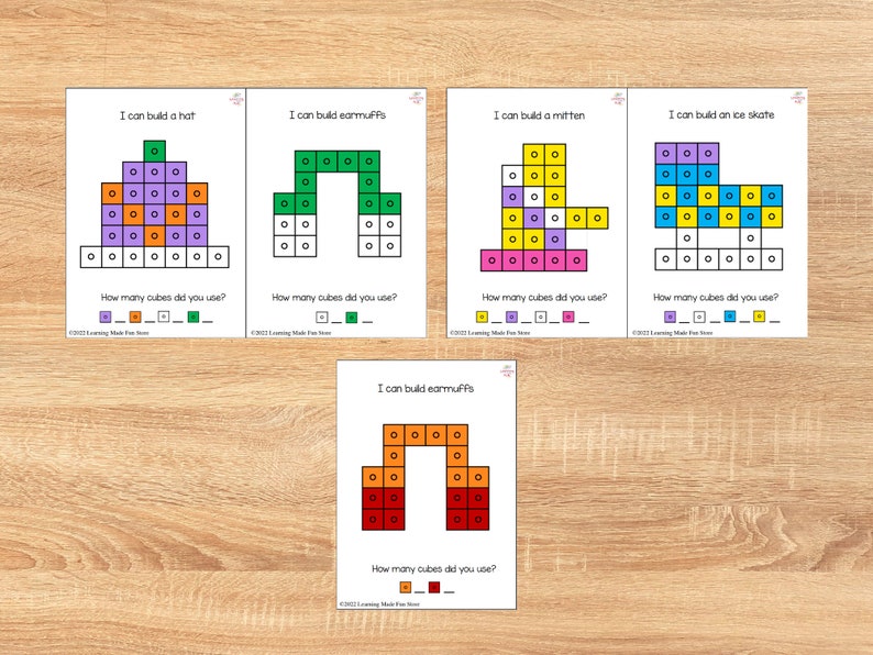 Winter Snap Cubes Mats Connecting Cubes Task Cards - Etsy