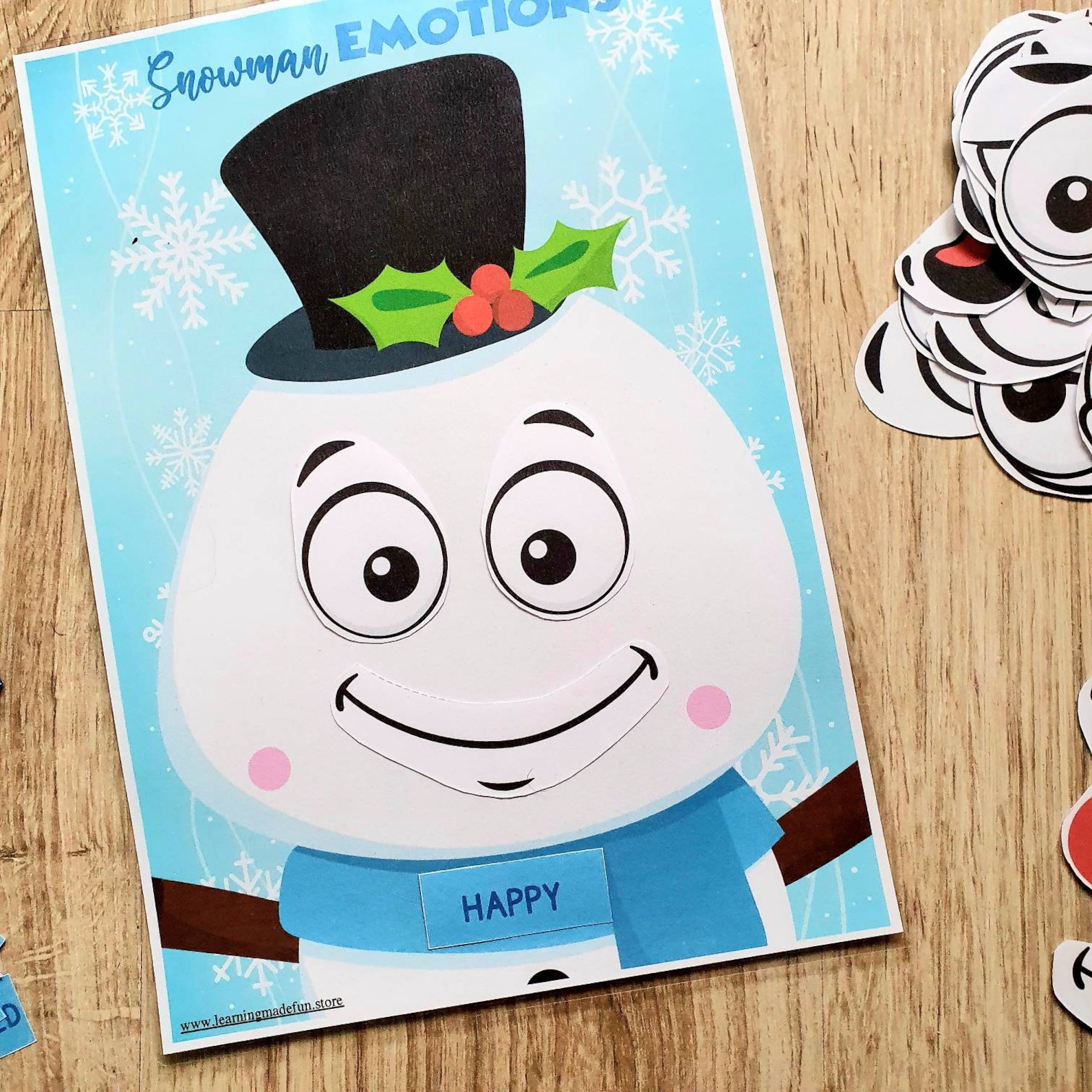 Snowman Emotions and Feelings Winter Printable Activity for - Etsy