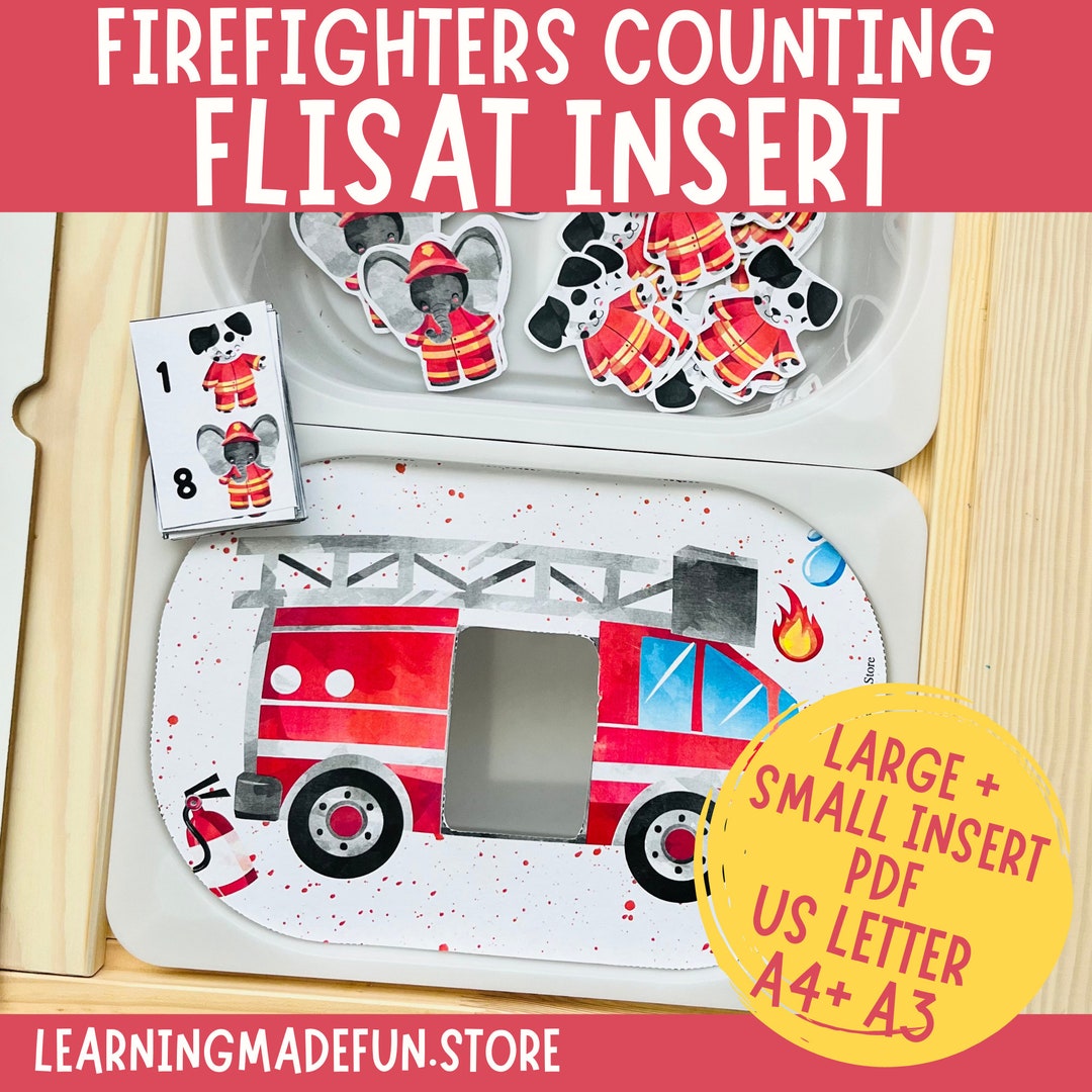 Firefighters Counting, Printable Flisat Insert, Trofast Insert ...