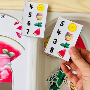 Make a Watermelon Lemonade Flisat Insert, Counting Activity, Printable ...