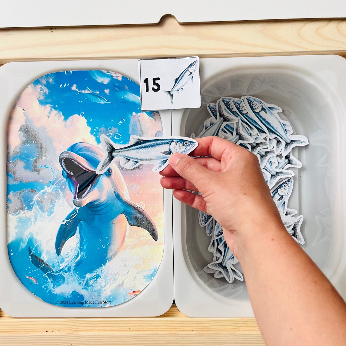 Feed Dolphin Counting to 20, Printable Flisat Insert, Trofast Insert ...