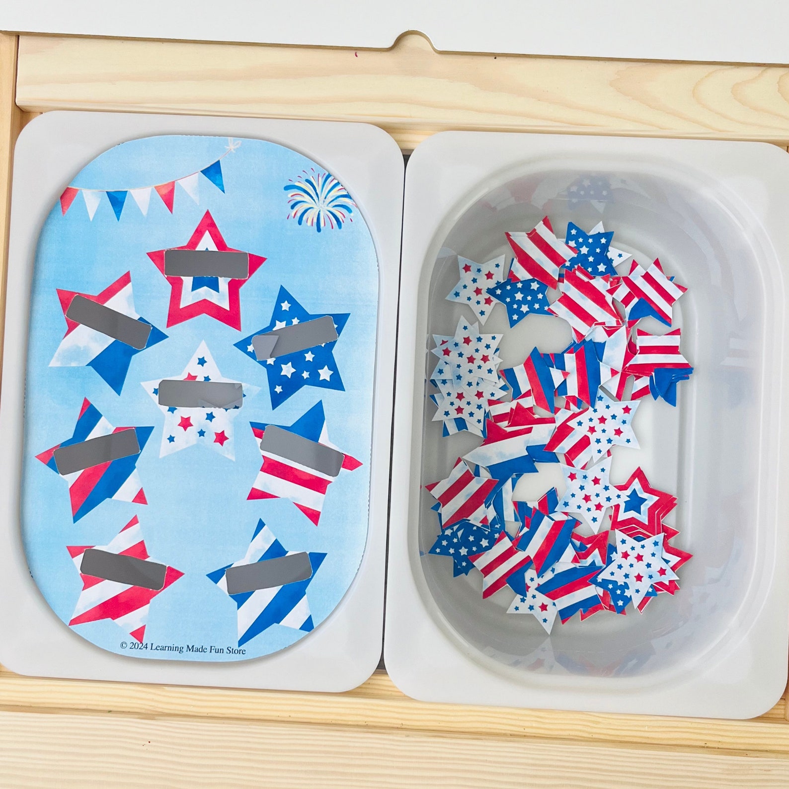 4th of July Stars Pattern Sorting Flisat Insert (digital Download) - Etsy