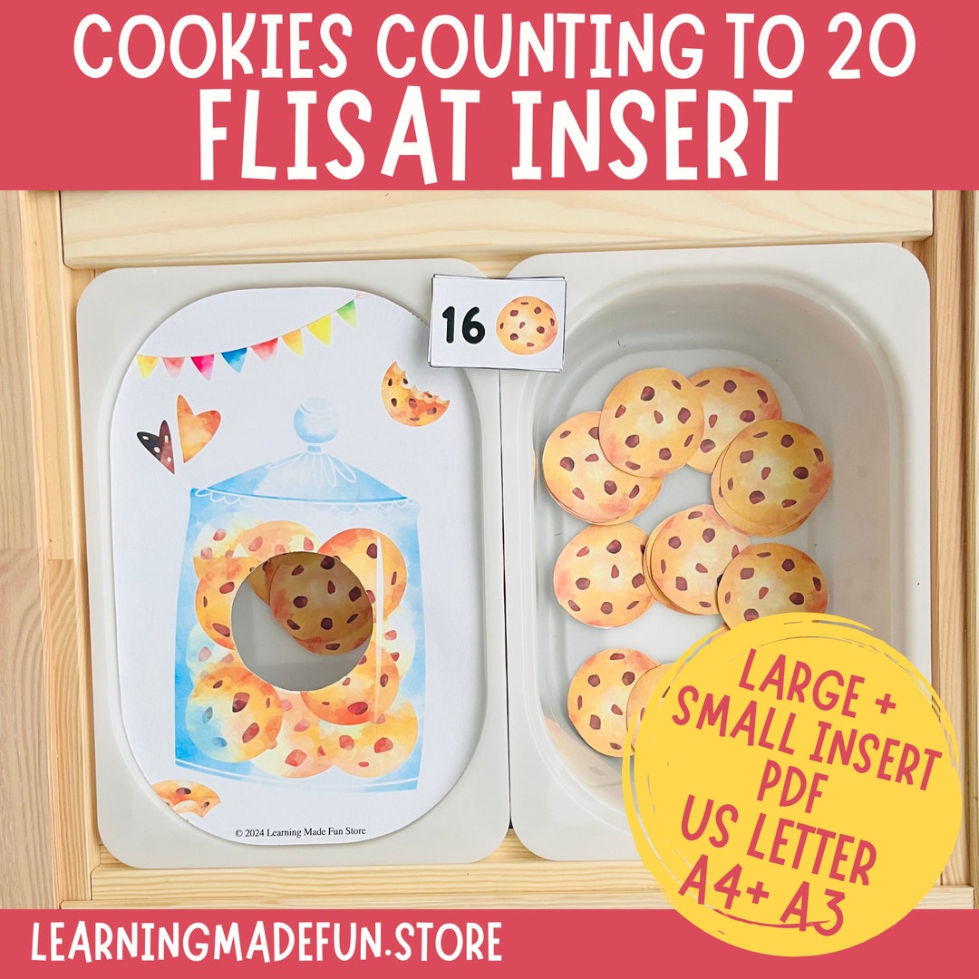 Cookies Counting, Printable Flisat Insert, Trofast Insert, Preschool ...