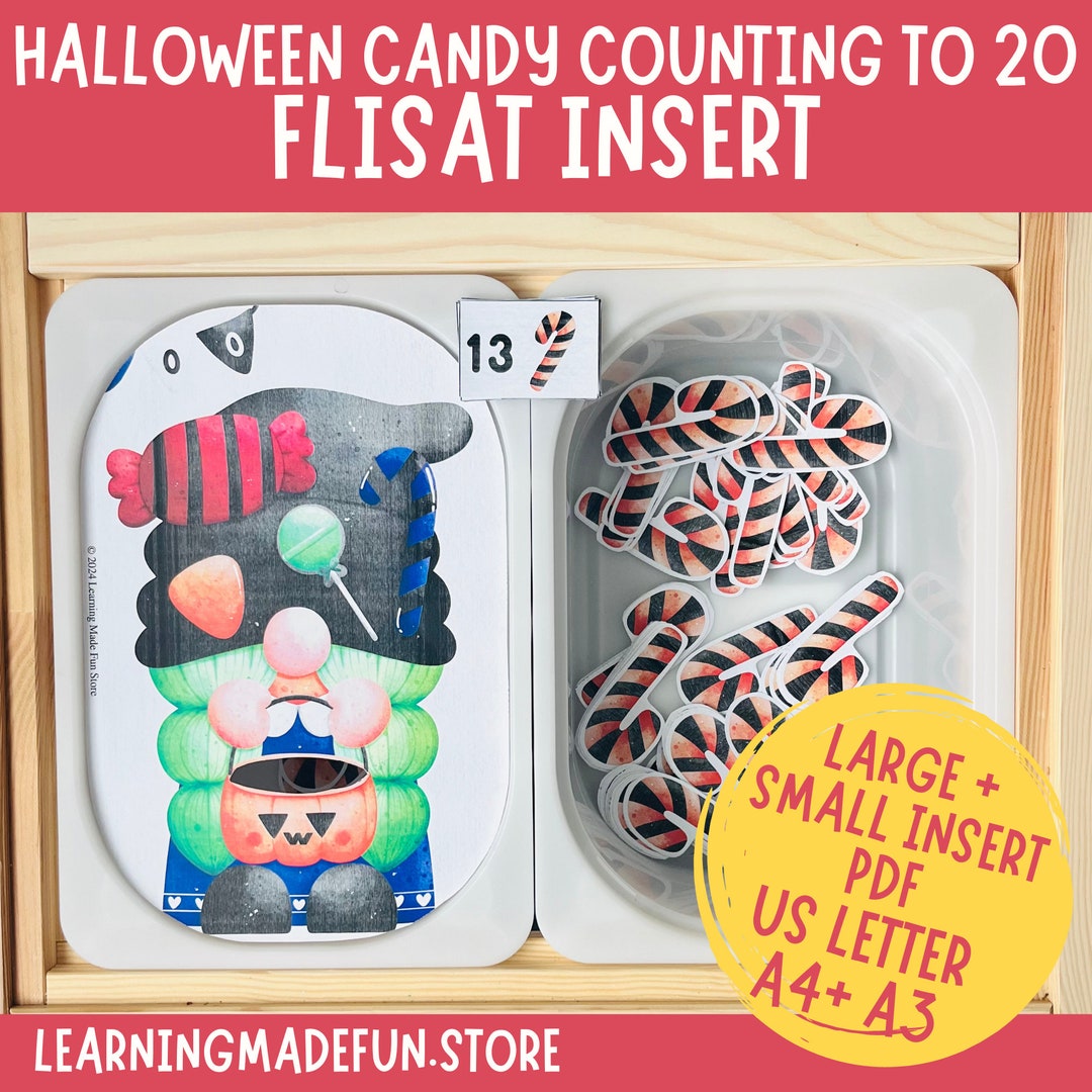 Halloween Candy Counting Flisat Insert, Preschool Learning (digital ...