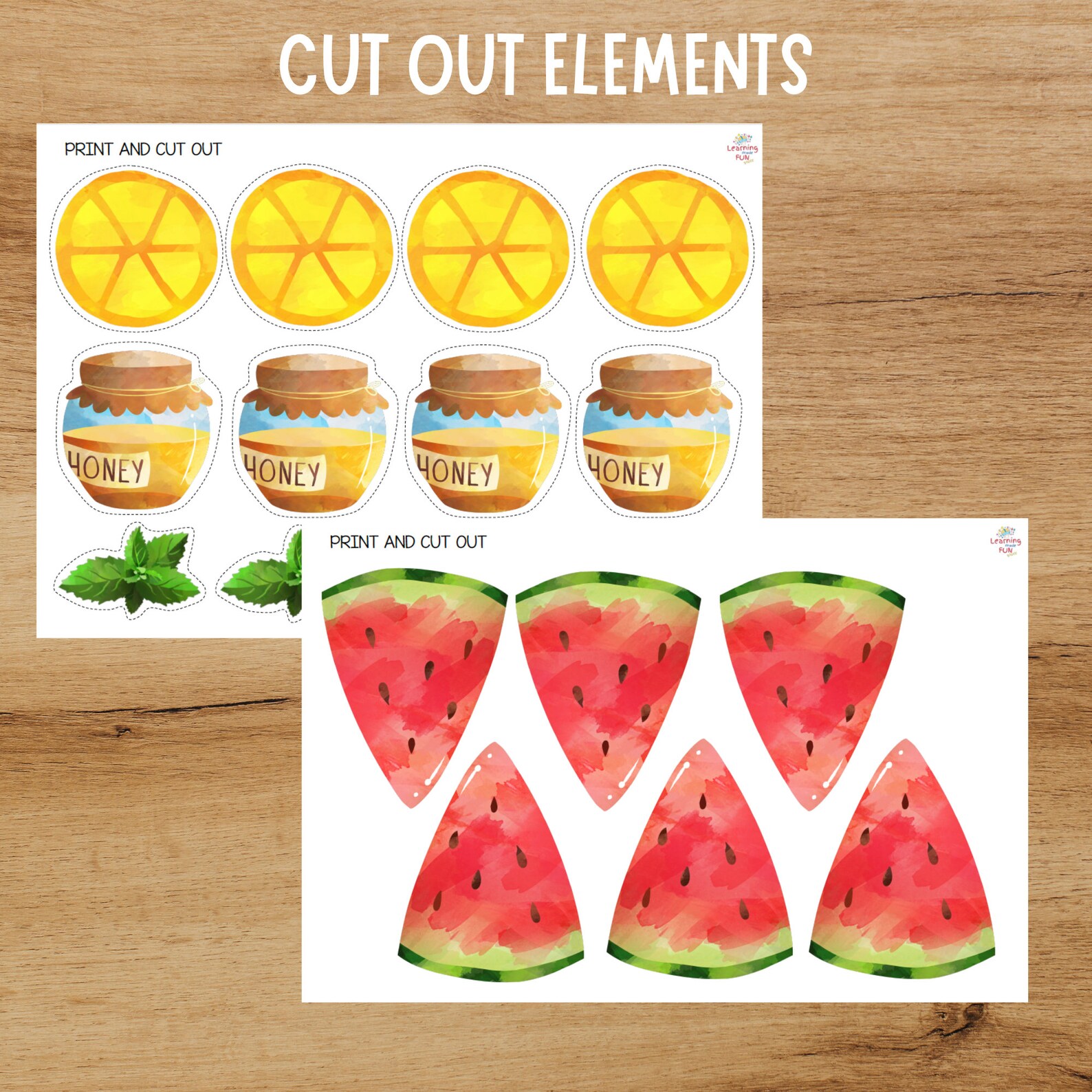 Watermelon Lemonade Flisat Insert, Counting Activity (printable PDF) - Etsy