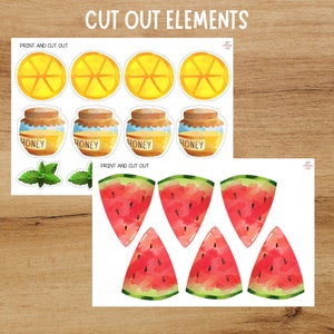 Make a Watermelon Lemonade Flisat Insert, Counting Activity, Printable ...