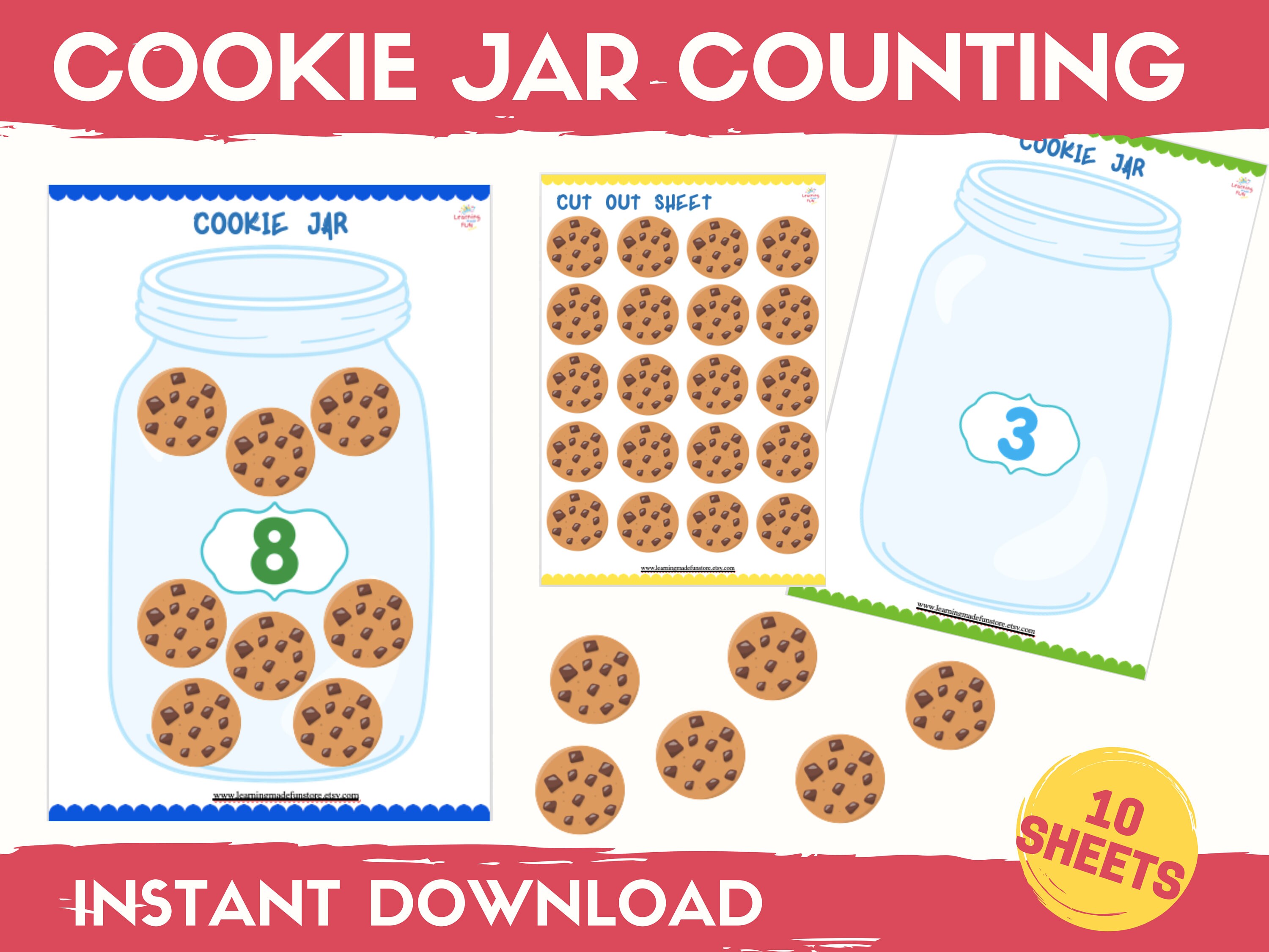 Cookie Jar Counting Activity Numbers 1-10 Count Count - Etsy Canada
