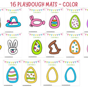 Easter Play Dough Mats, Printable Play Doh Learning Toddler Activitiy ...