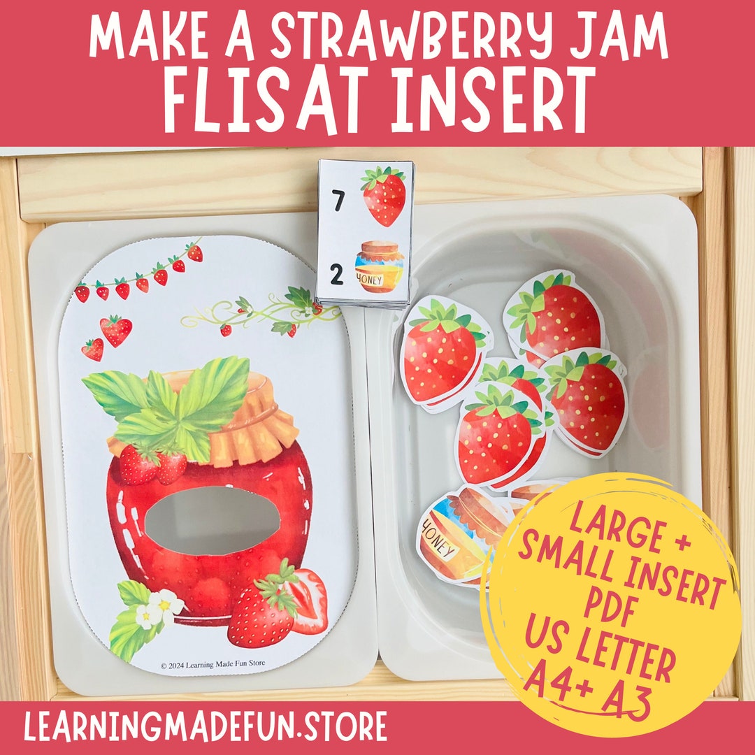 Strawberry Jam Flisat Insert, Counting Activity (printable) - Etsy