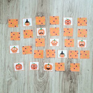Halloween Memory Game, Pumpkin Matching Game for Toddlers, Preschool ...