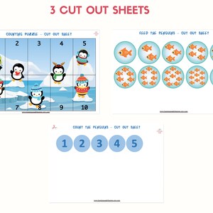 Penguin Counting Activity: Numbers 1-10, Toddler Homeschool (digital ...
