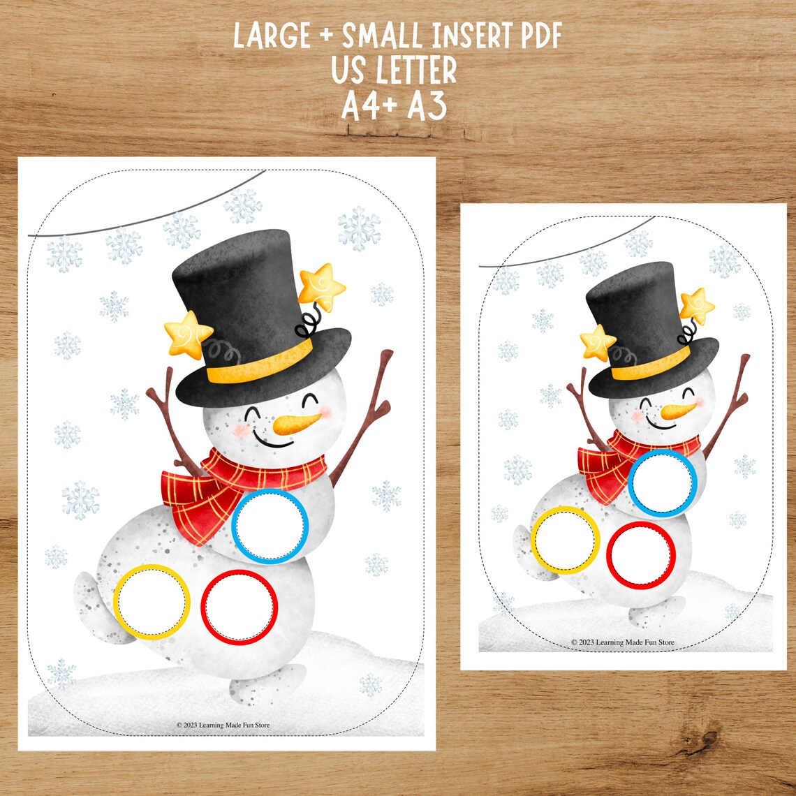 Snowman Colors Sorting Flisat Insert, Preschool Winter Activity ...