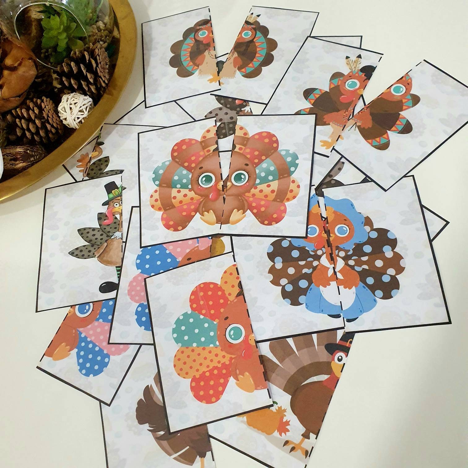 Thanksgiving Matching Game Turkey Matching Activity | Etsy