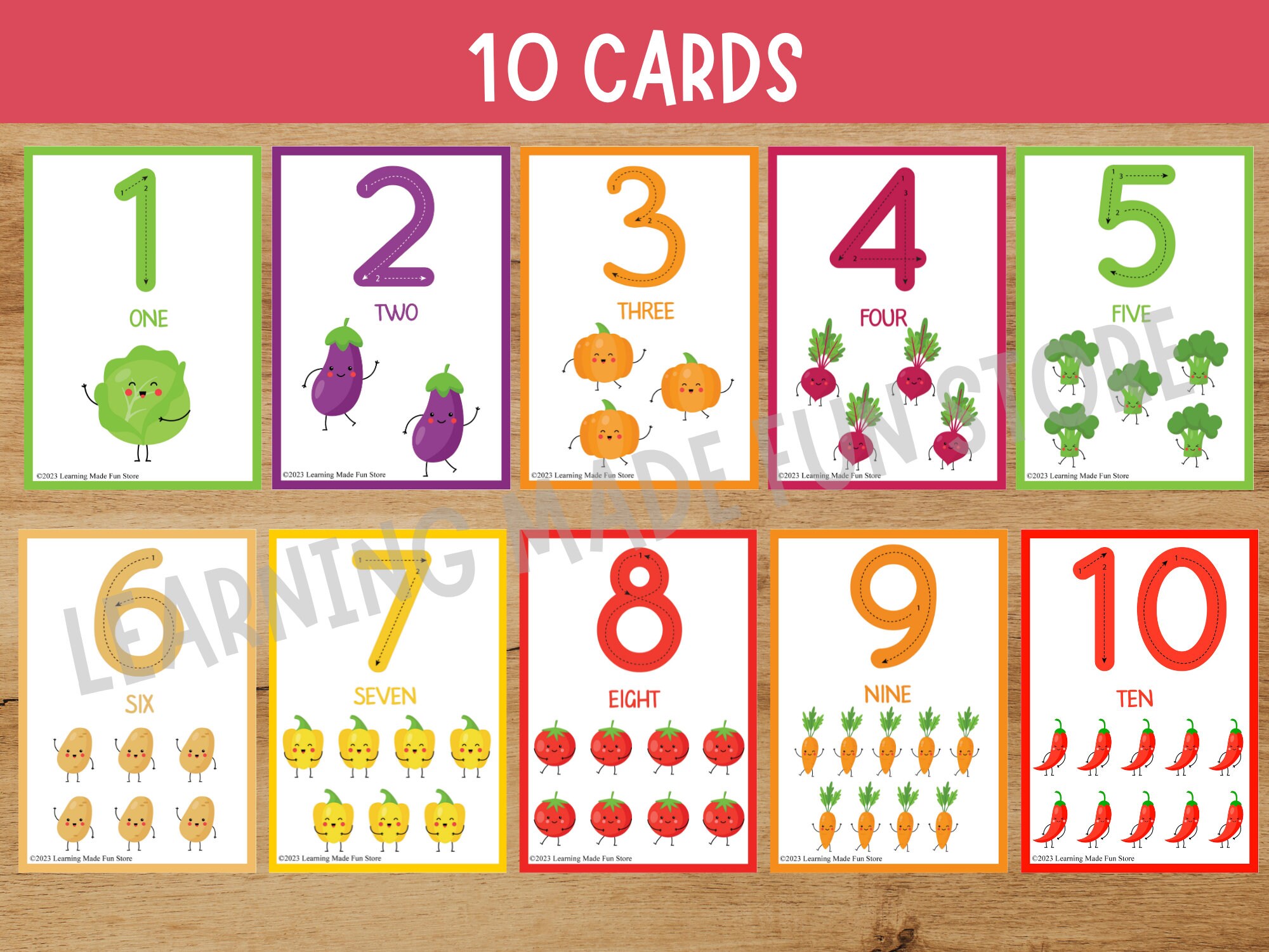 Numbers Flashcards: Preschool & Kindergarten Math (digital Download) - Etsy