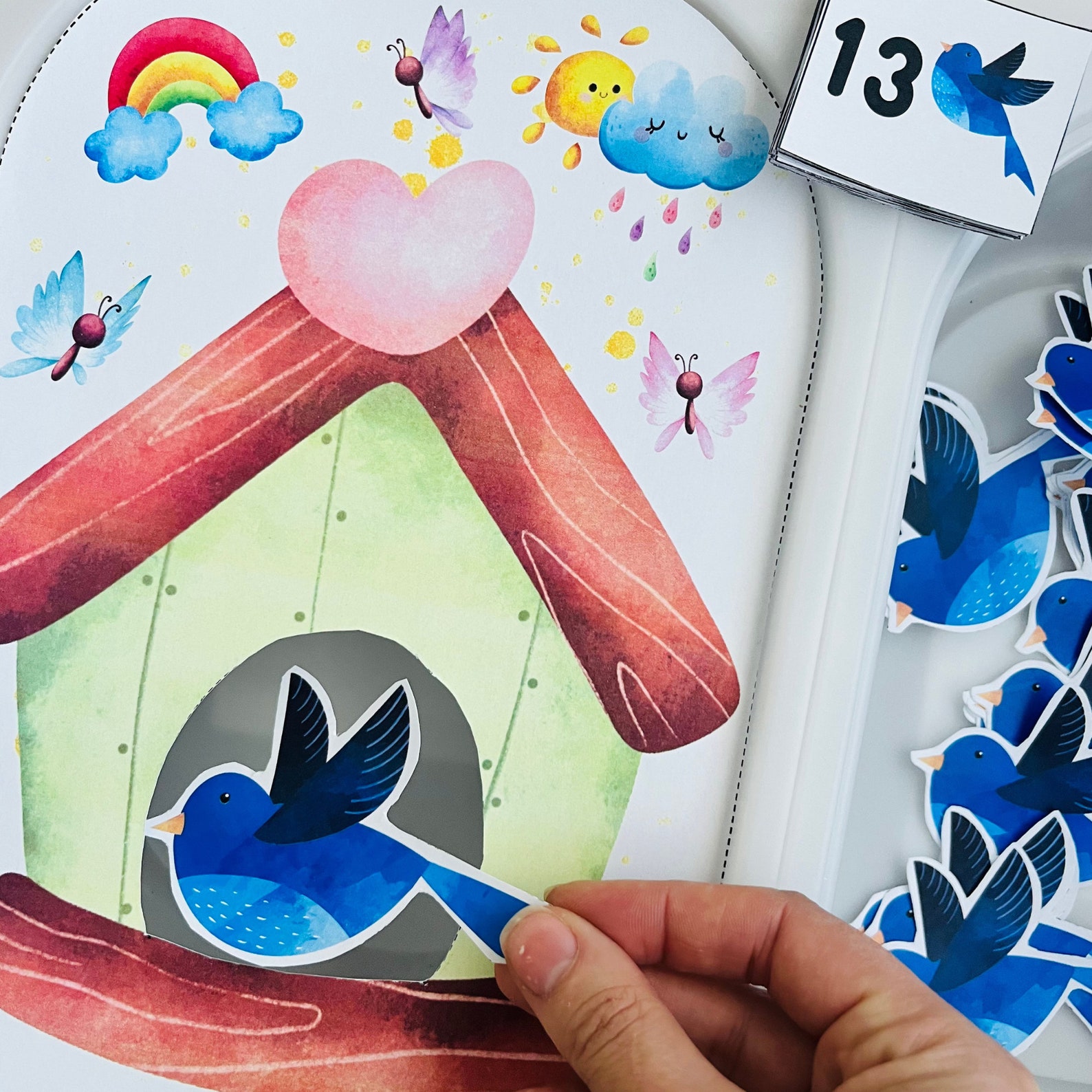 Birds Count to 20, Printable Flisat Insert, Trofast Insert, Preschool ...