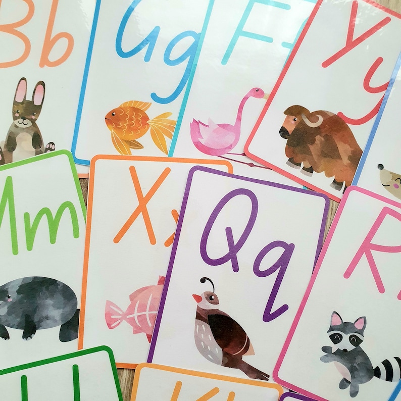 Montessori Flashcards Bundle Alphabet Flash Cards Numbers | Etsy