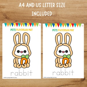 Pets Play Doh Mats Visual Cards, Printable Play Dough Toddler ...