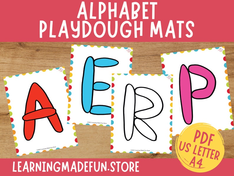 Alphabet Play Doh Cards Toddler Activities ABC Play Dough Mats - Etsy